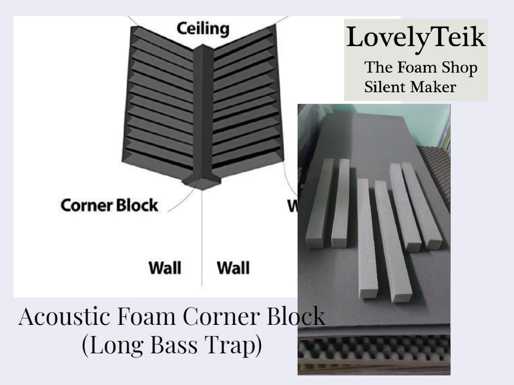 Acoustic Foam Corner Block | Long Strip | The Foam Shop Msia